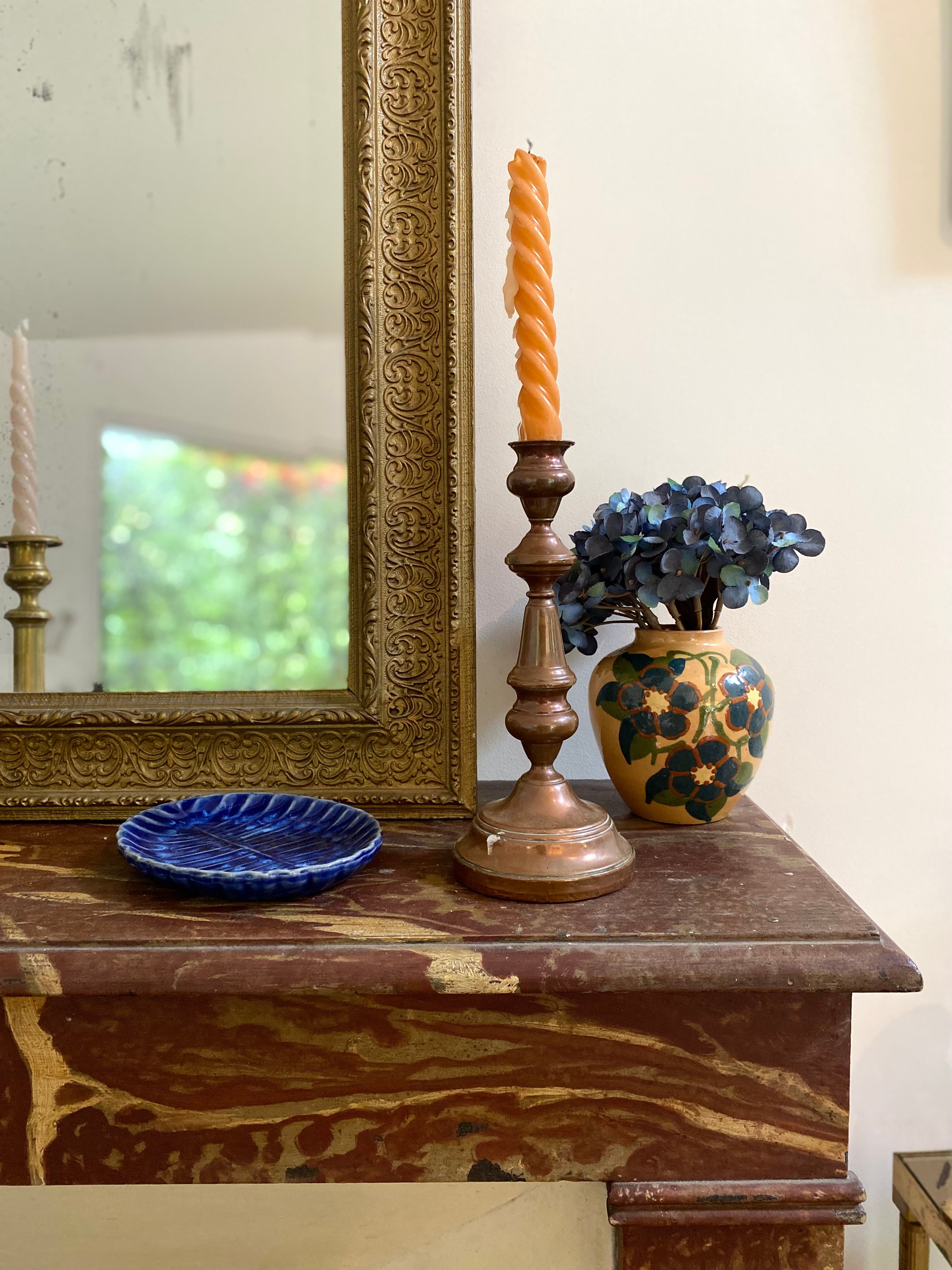 Grand bougeoir en cuivre ancien - D'Yvette à Simone